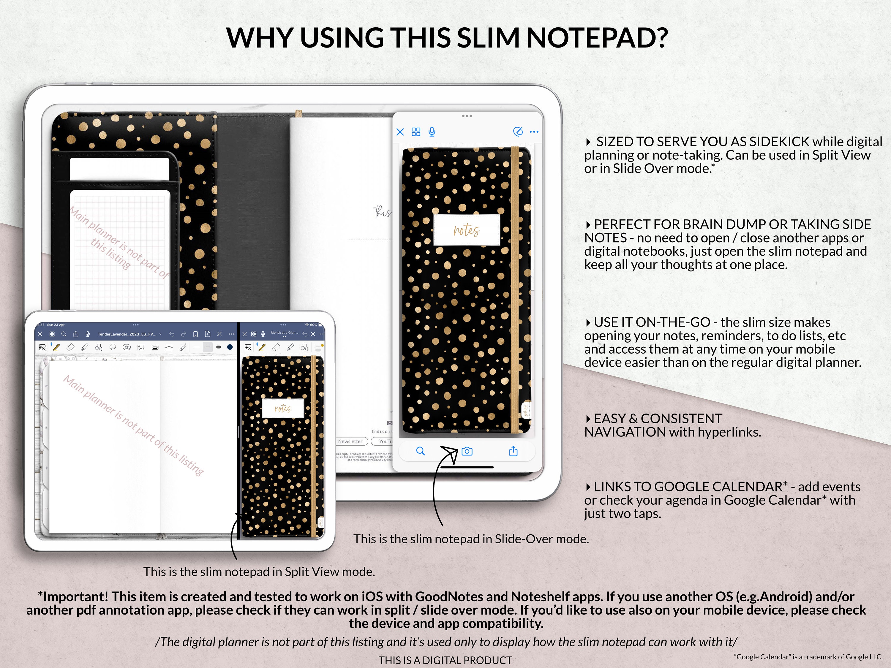 Realistic Digital Goodnotes Notebook With Tabs Split View - Etsy