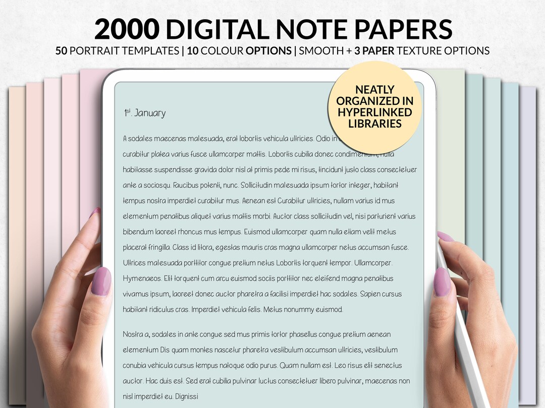 Digital Notepaper Template Goodnotes, Digital Notepad Template, College ...
