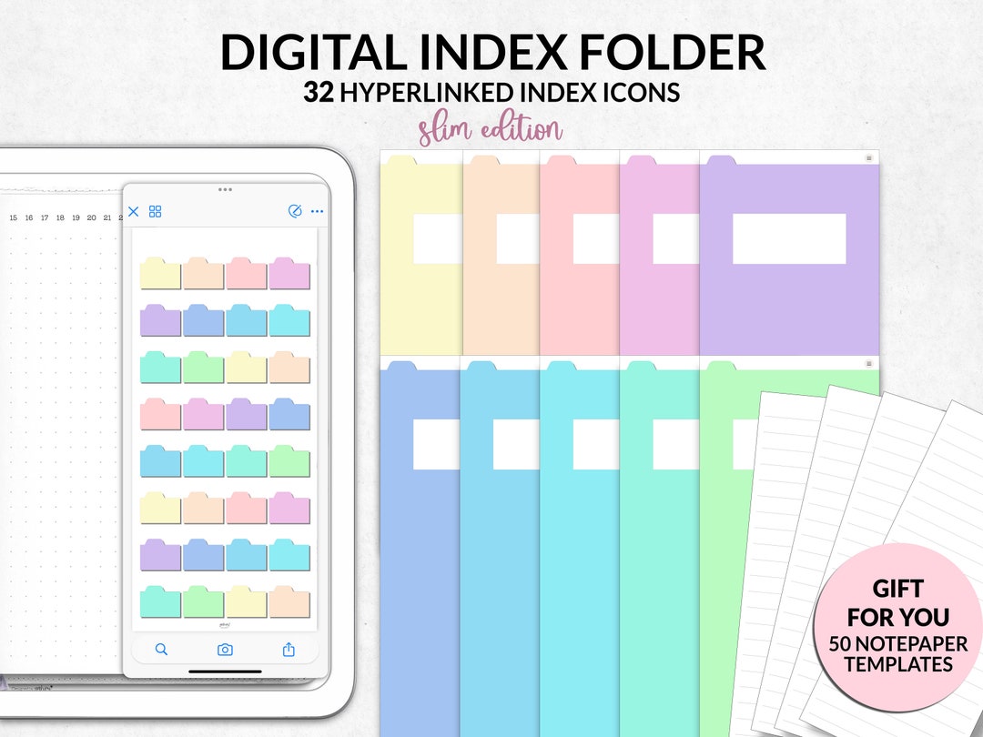 Digital Index Folder Organizer, Sidekick Organizer for iPad Digital ...