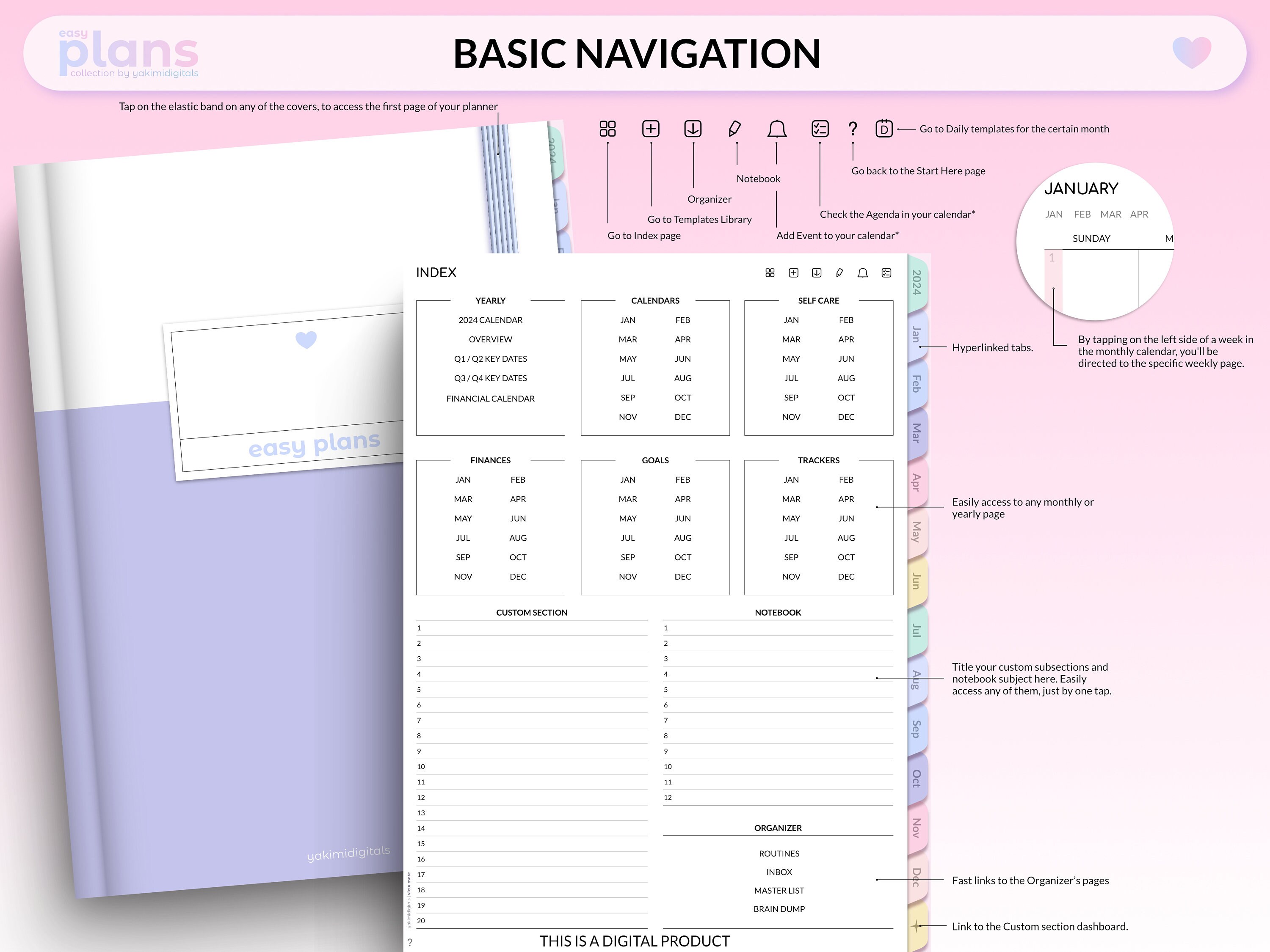 2024 Digital Planner for Goodnotes Noteshelf Notability Penly, Digital ...