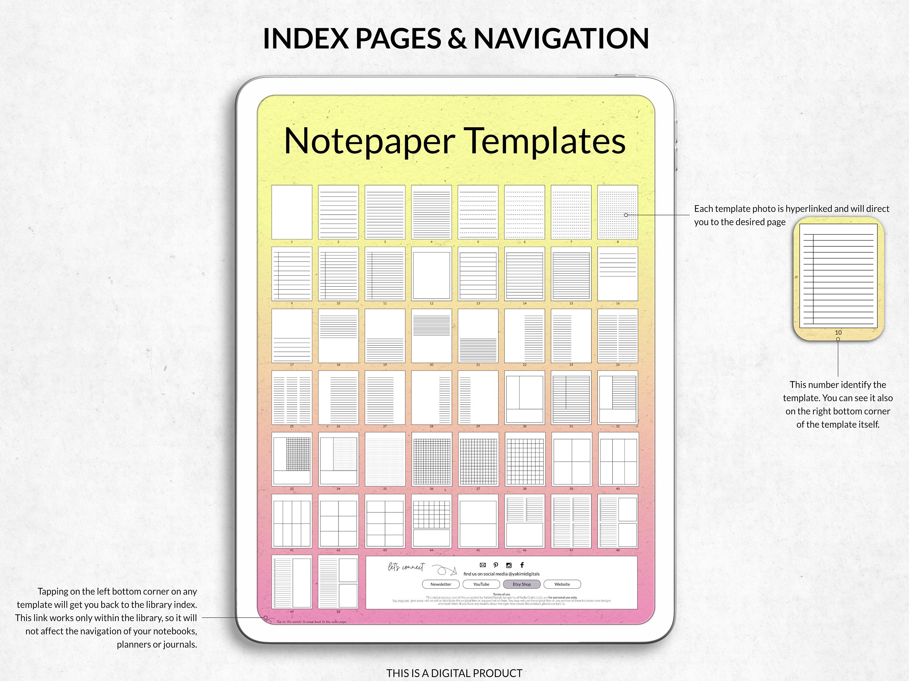 Digital Notepaper Templates With Handwritten Notes Taking Font, Digital ...