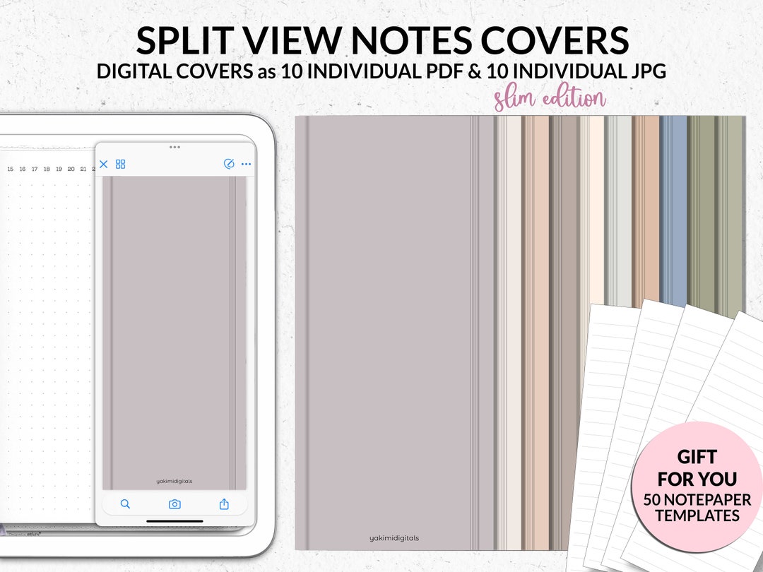 Digital Notebook Covers for Split Screen, Goodnotes Noteshelf Notes ...