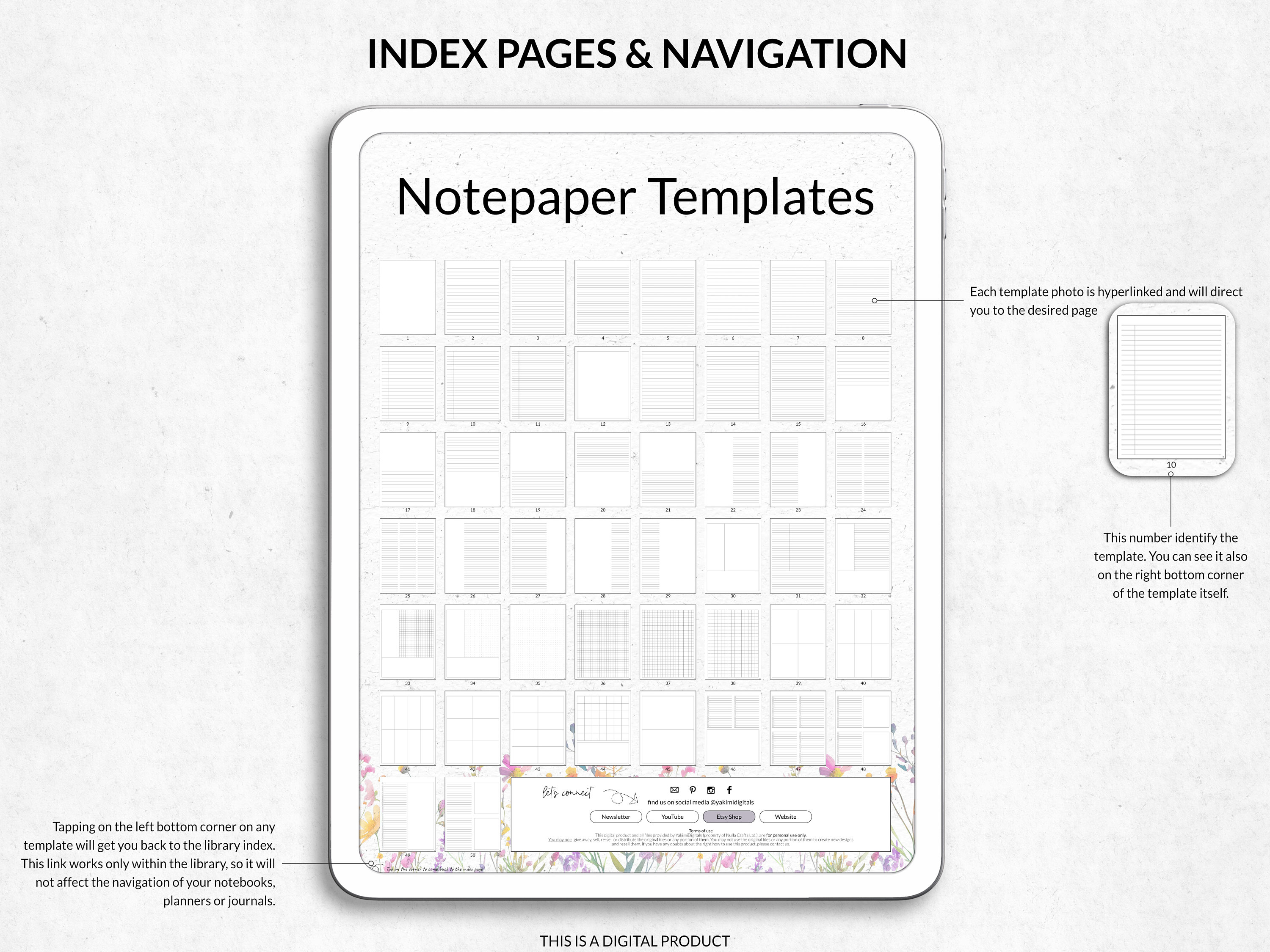 Digital Notepaper Templates, Paper Texture Digital Notebook Paper ...