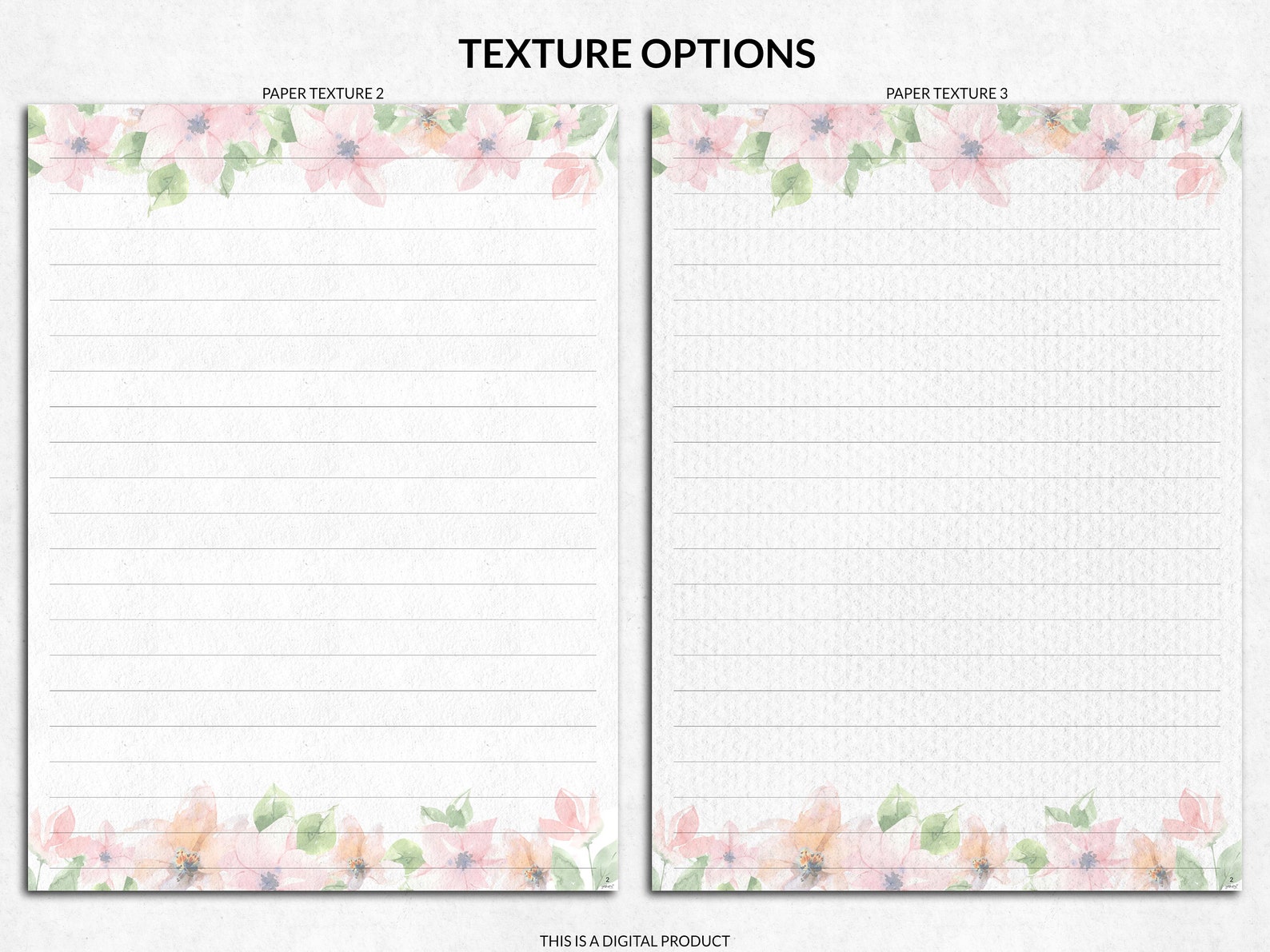 Digital Notepaper Templates, Paper Texture Digital Notebook Paper ...