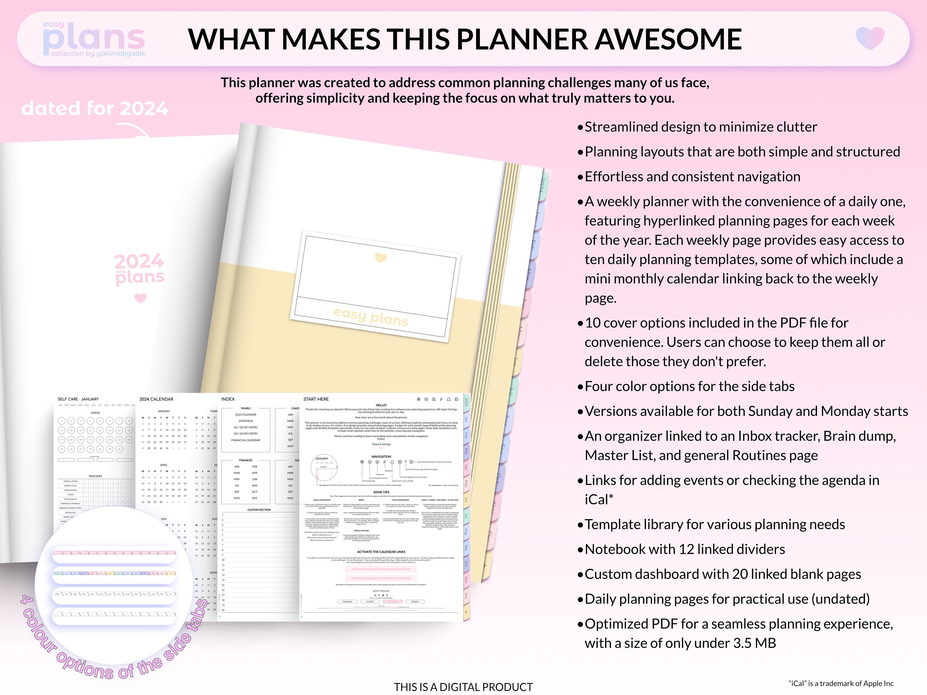 2024 Digital Planner for Goodnotes Noteshelf Notability Penly, Digital ...