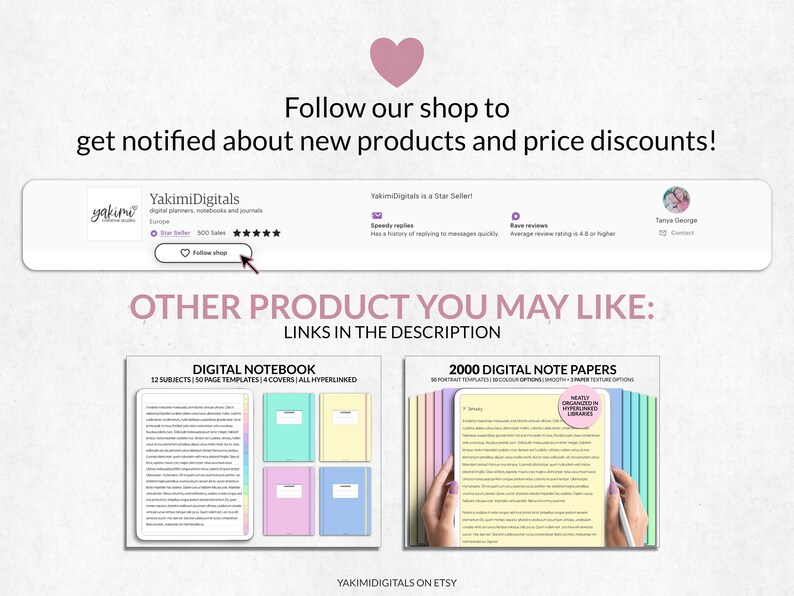 Digital Index Folder Organizer for Digital Notebook Templates and ...