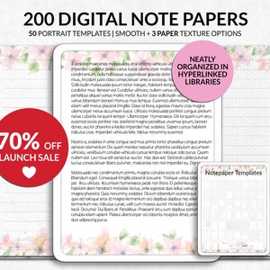 Digital Notepaper Templates, Paper Texture Digital Notebook Paper ...