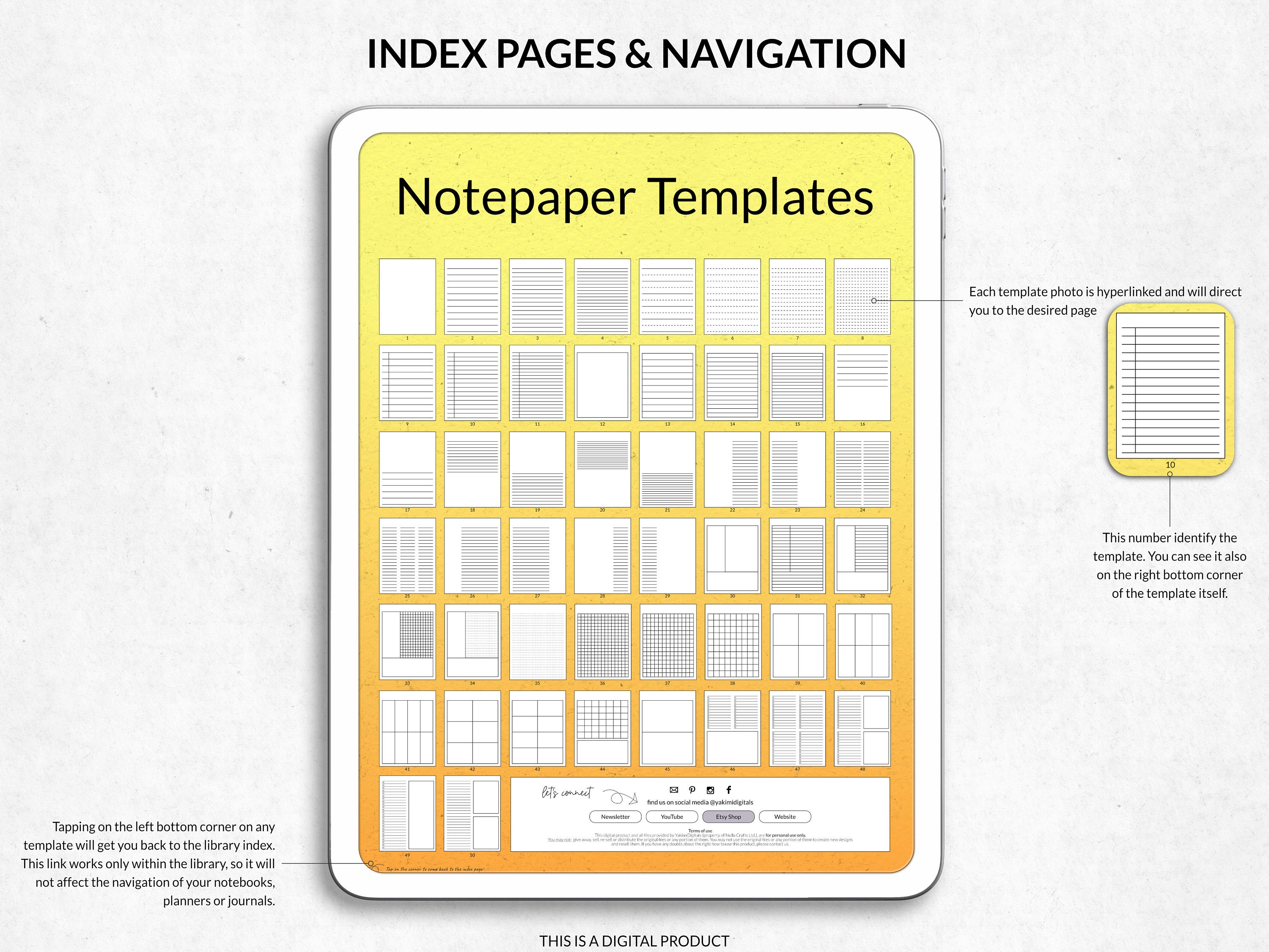 Digital Notepaper Templates, Gradient Digital Notebook Paper, Digital ...