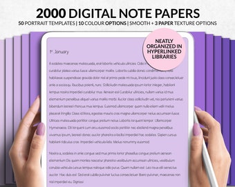 Landscape Digital Note Taking Template Goodnotes, Horizontal Notepad ...