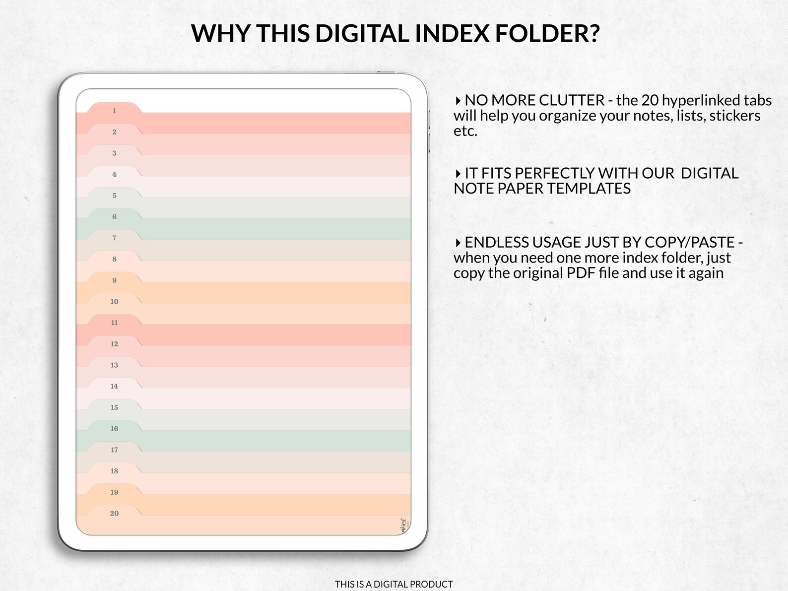 Digital Notes Organizer, Digital Index Folder for Digital Notebook ...