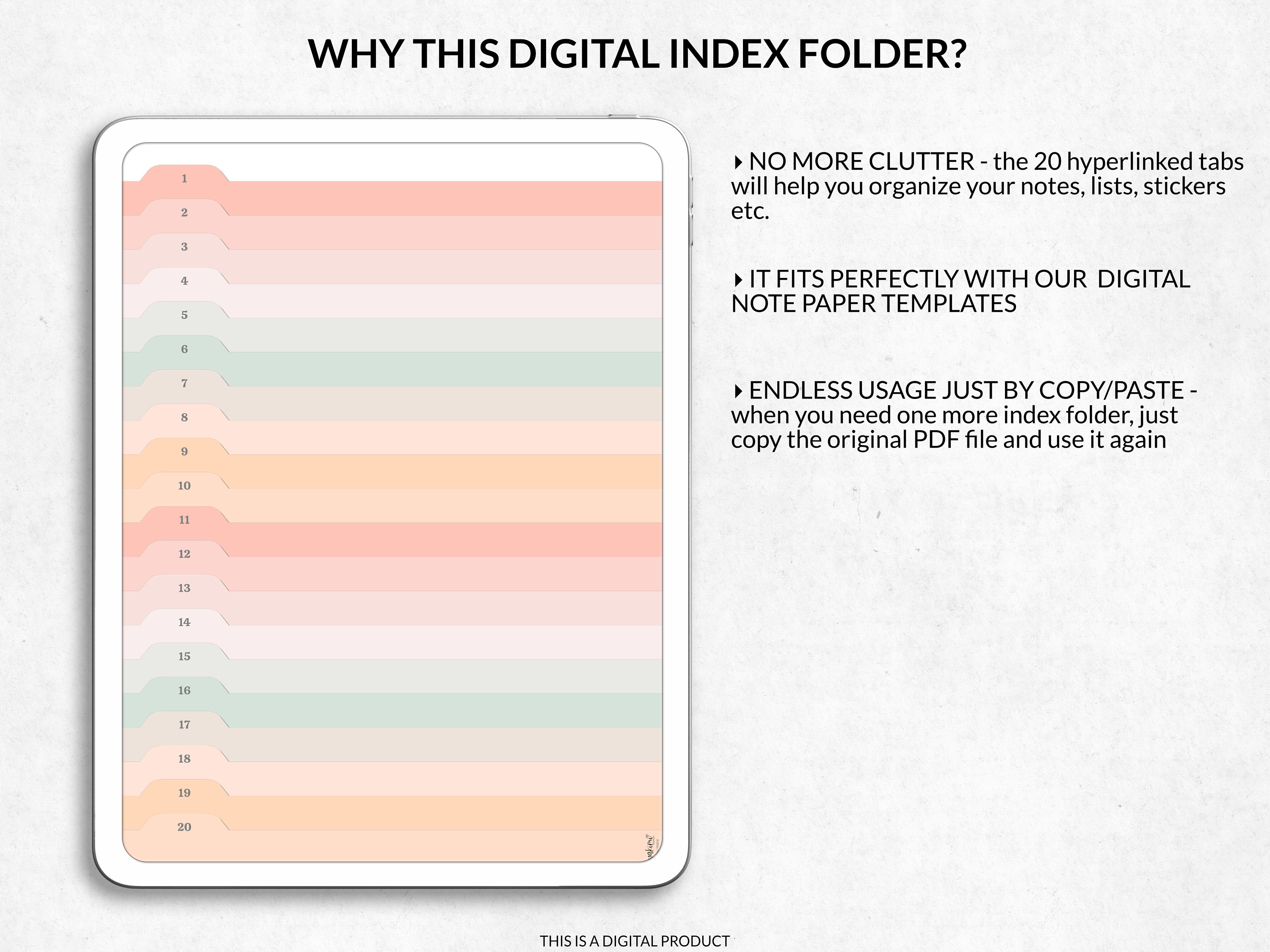 Digital Notes Organizer, Digital Index Folder for Digital Notebook ...
