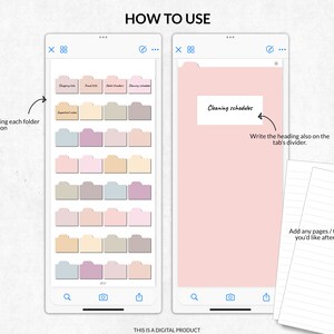 Digital Index Organizer for iPad Digital Planner Notebook Note Sticker ...