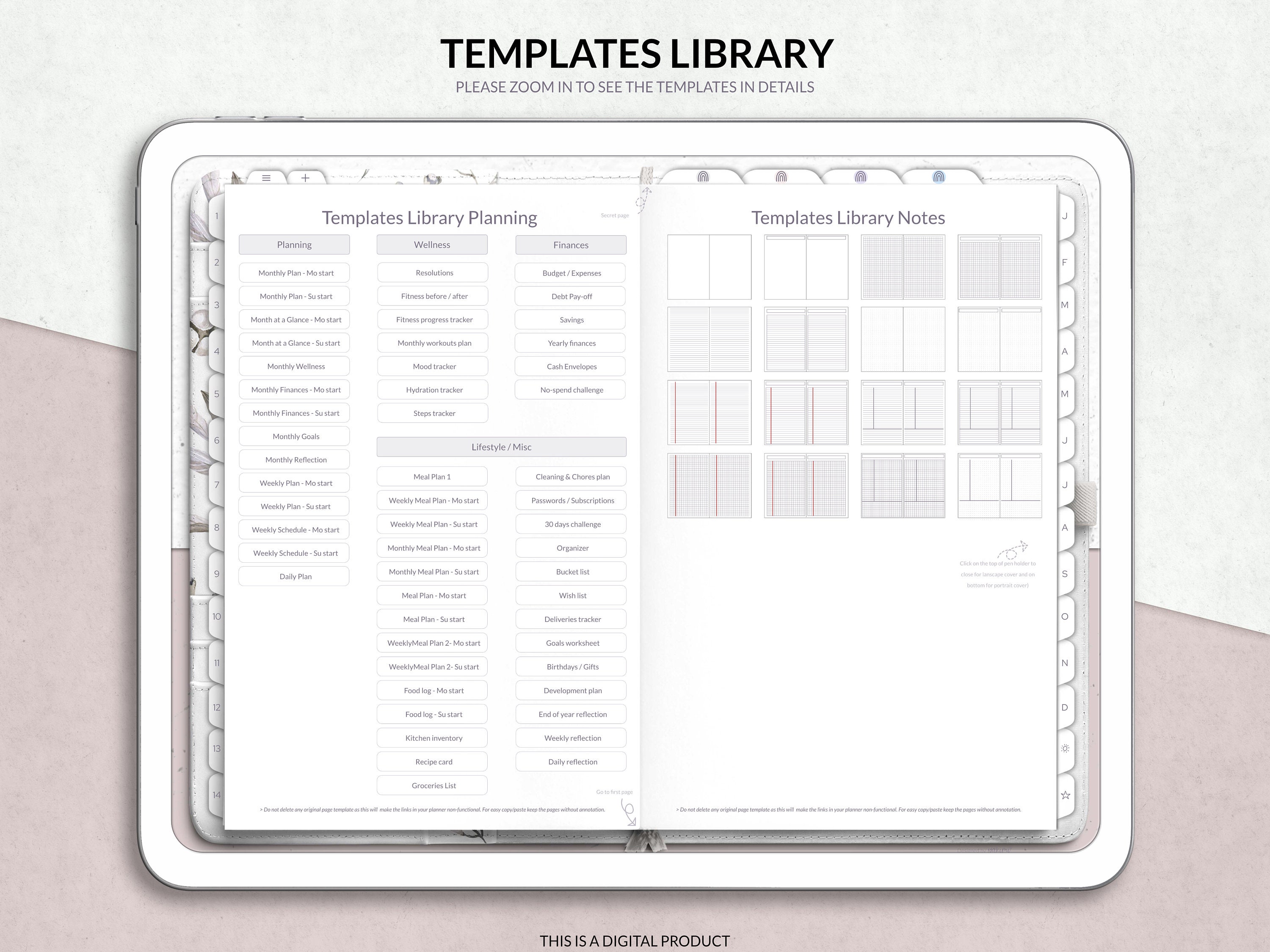 Digital Notebook, Digital Planner, Digital Notebook Journal, Goodnotes ...