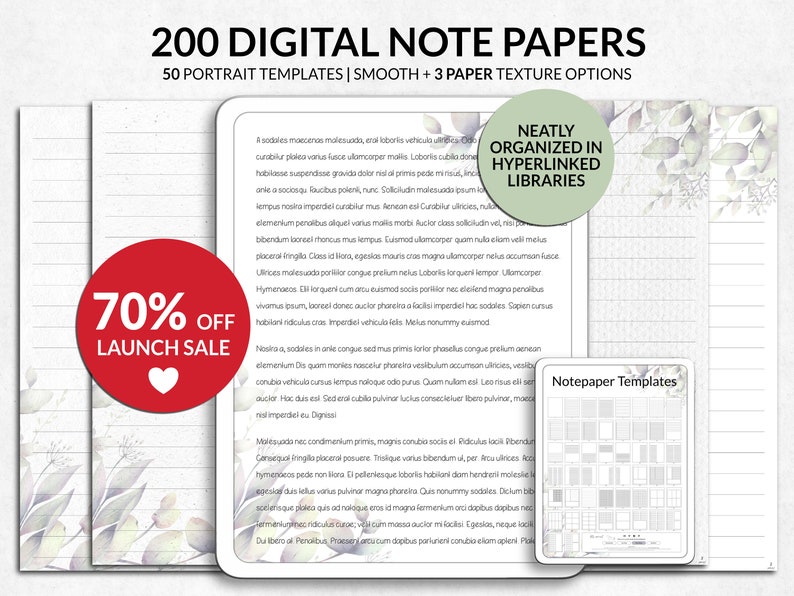 Digital Notepaper Templates, Paper Texture Digital Notebook Paper ...