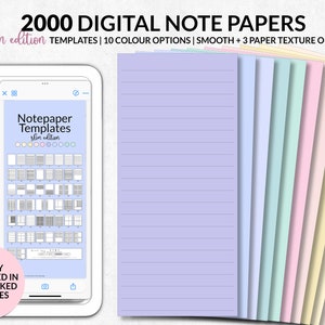 Digital Notebook Template for Split Screen, Digital Note Taking Widget ...