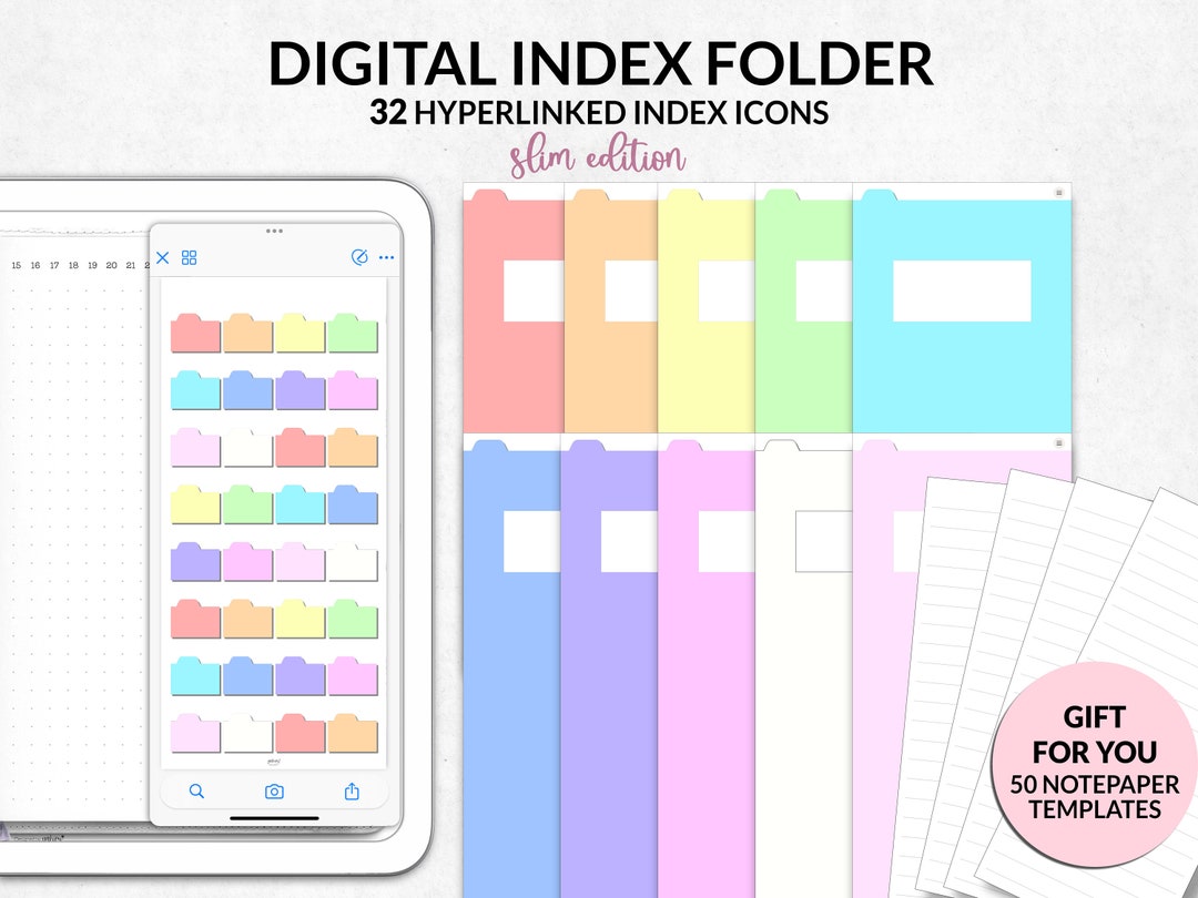 Digital Index Organizer for iPad Digital Planner Notebook Note Sticker ...