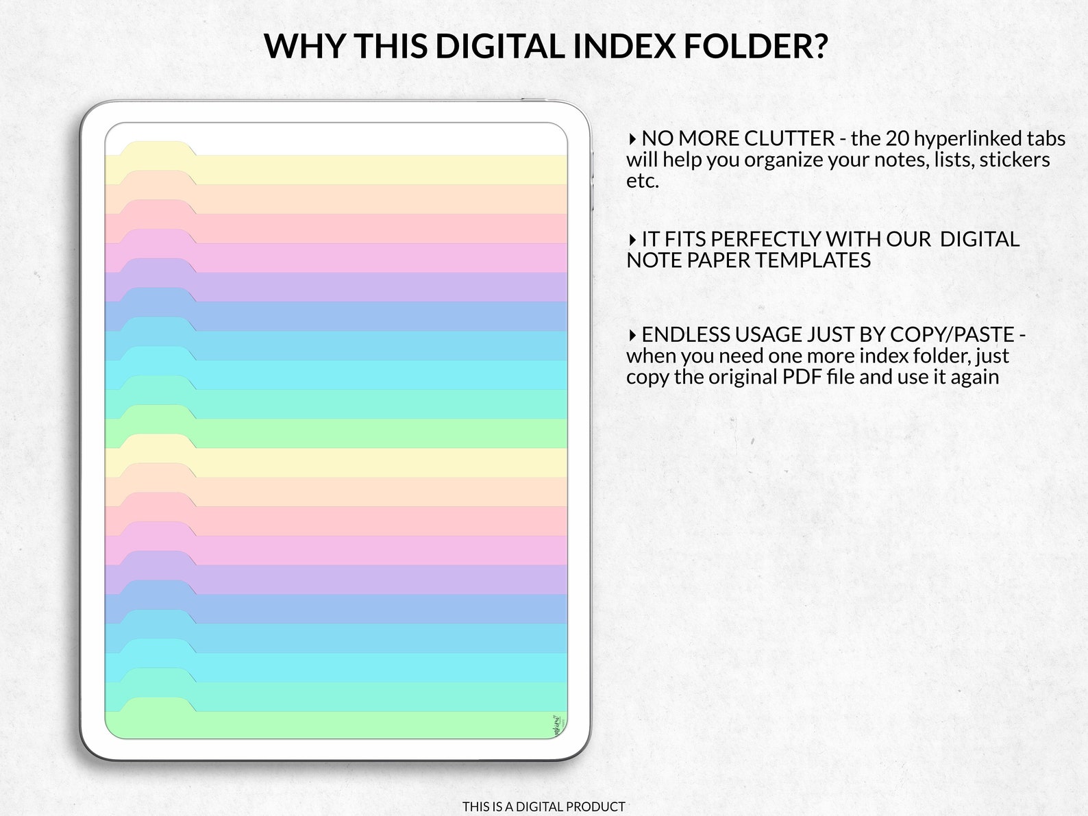 Digital Index Folder Organizer for Digital Notebook Templates and ...