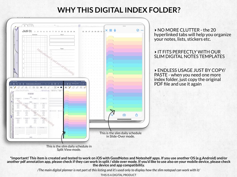 Digital Index Folder Organizer, Sidekick Organizer for iPad Digital ...