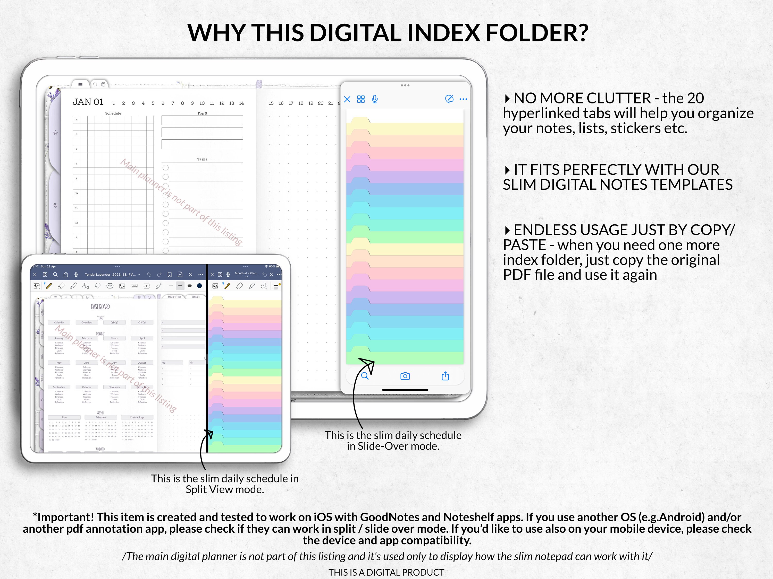 Digital Index Folder Organizer, Sidekick Organizer for iPad Digital ...