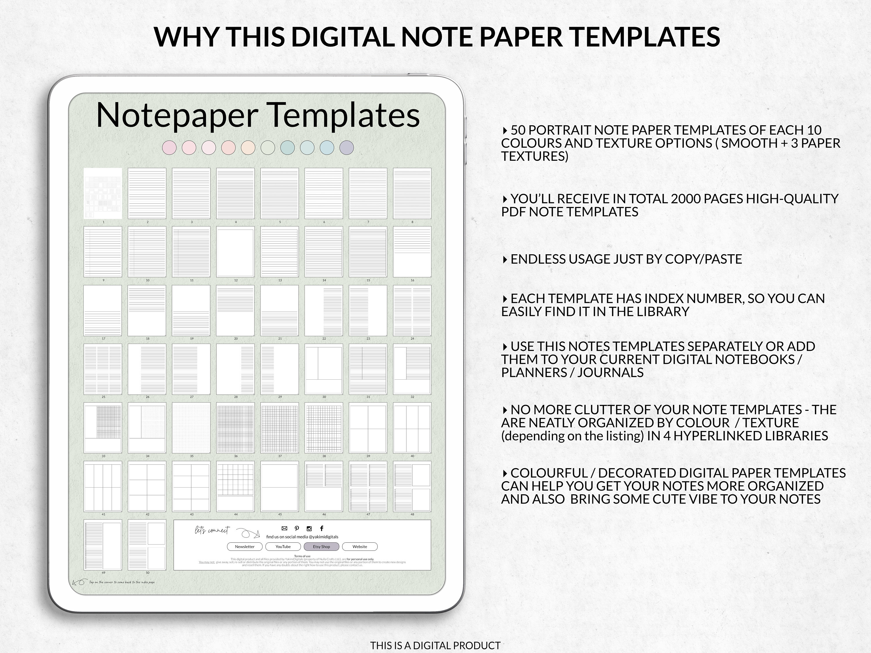 Digital Note Taking Template Goodnotes, Digital Notepad Template ...