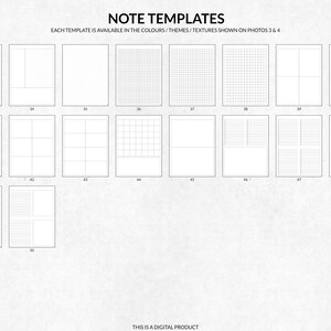 Digital Notepaper Templates, Paper Texture Digital Notebook Paper ...