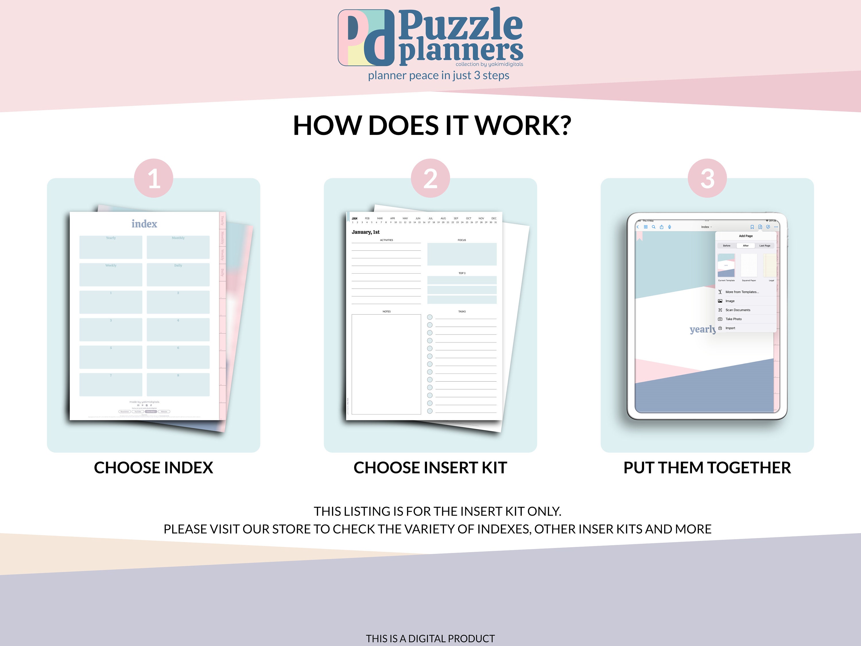 Digital Planner Insert Kit Digital Notebook for Customizable Digital ...