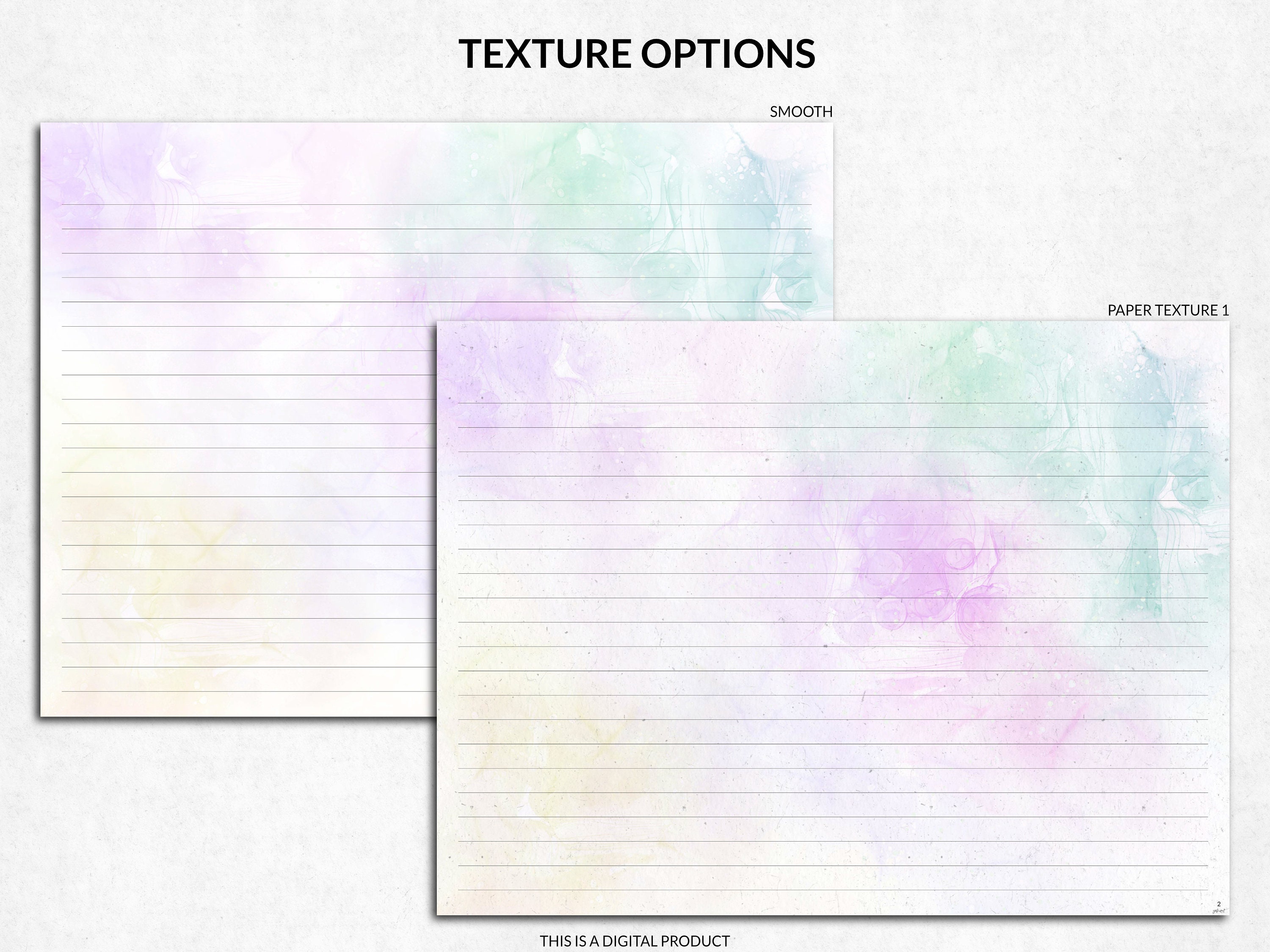 Digital Notes Paper, Landscape Digital Notebook Paper, Digital Note ...