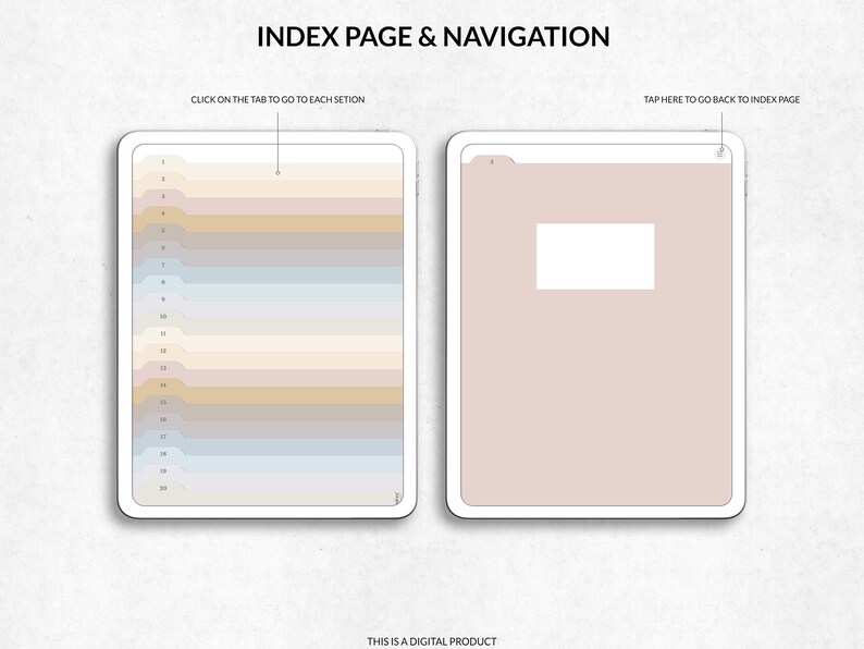 Digital Index Folder Organizer for Digital Notebook Templates and ...