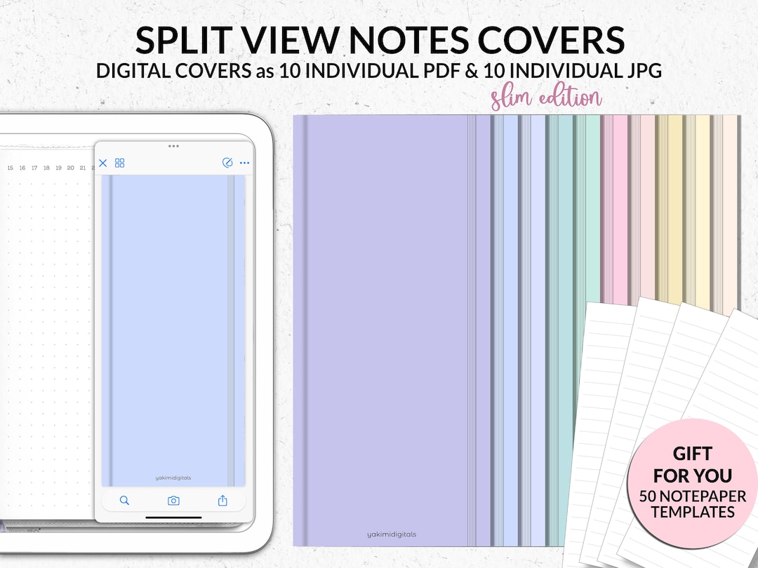 Digital Notebook Covers for Split Screen, Goodnotes Noteshelf Notes ...
