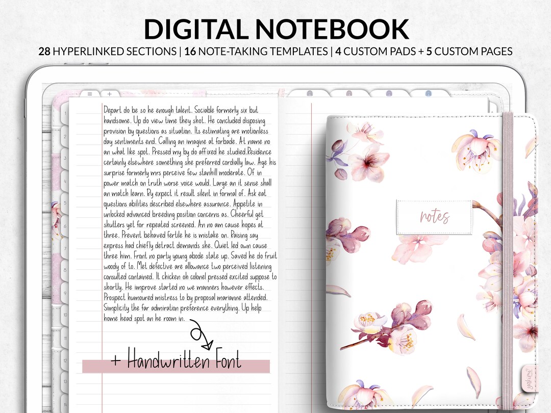 Digital Goodnotes Notebook With Tabs, Landscape, Hyperlinked Ruled ...