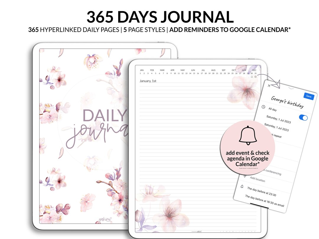 Digital Daily Journal, Aesthetic Digital Notebook, Digital Notes ...