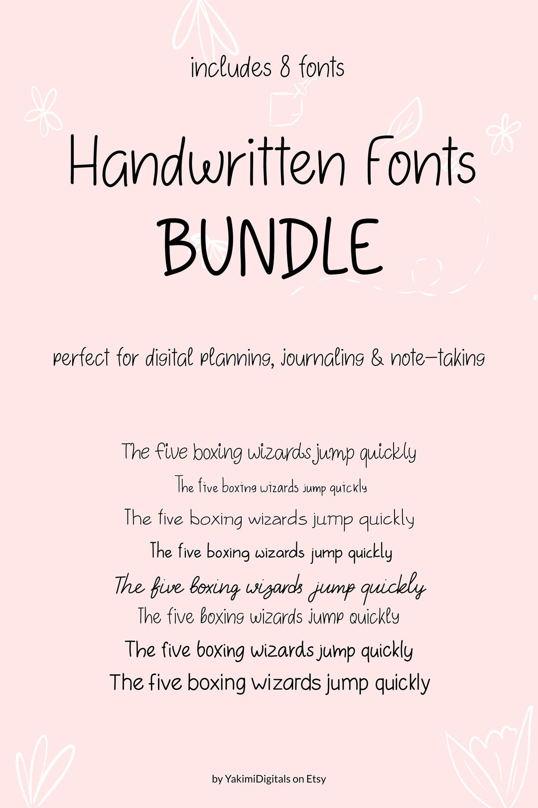 Handwritten Font Bundle for Your Digital Planner Journal Digital ...