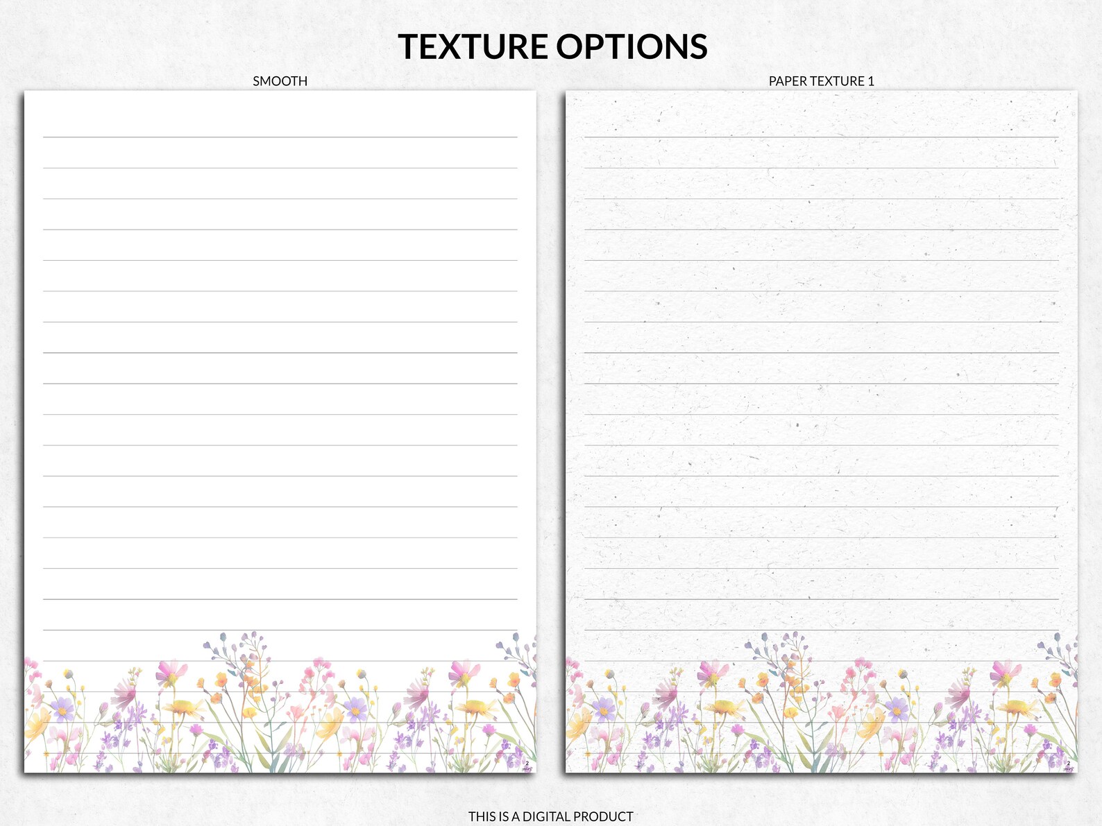 Digital Notepaper Templates, Paper Texture Digital Notebook Paper ...