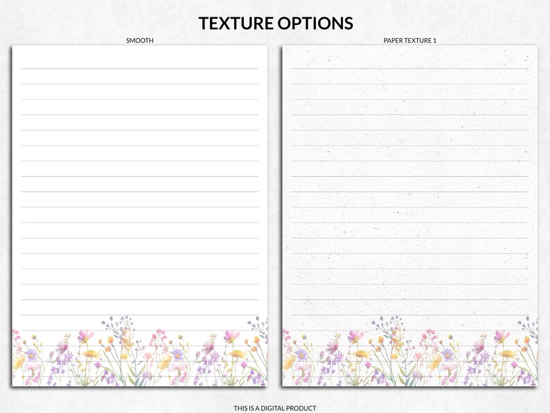 Digital Notepaper Templates, Paper Texture Digital Notebook Paper ...