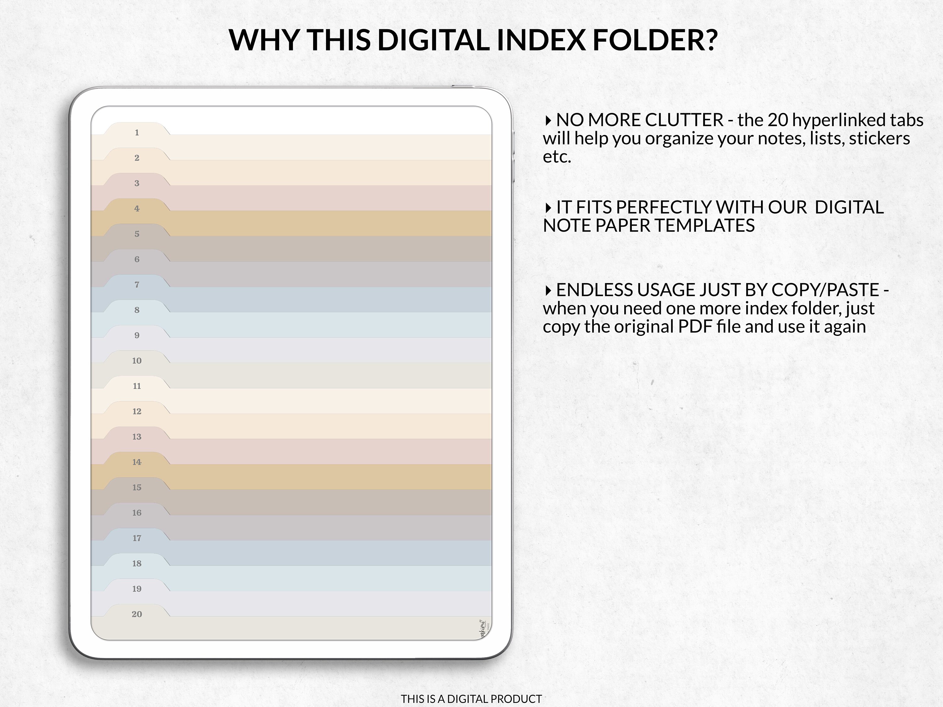 Digital Index Folder Organizer for Digital Notebook Templates and ...