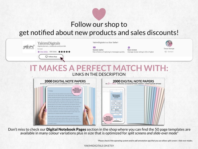 Digital Notebook for iPad and Android, Portrait Digital Notebook Covers ...