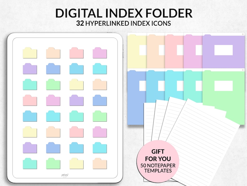 Digitaler Index Ordner Organizer für Digitale Notebook Vorlagen und ...