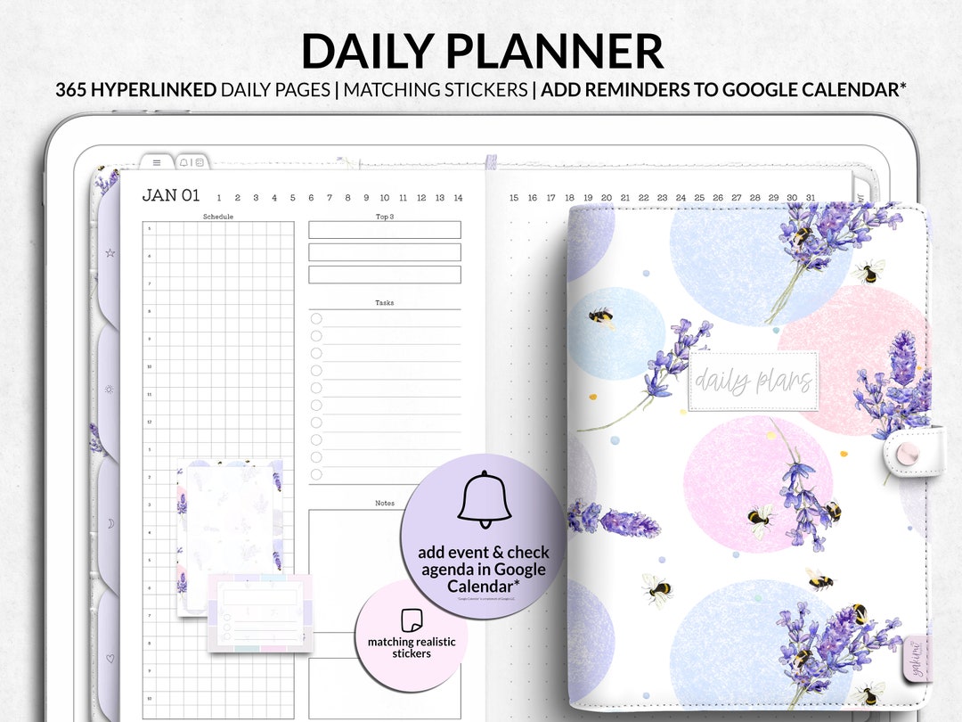 Digital Daily Planner, Realistic Digital Planner iPad Compatible, 365 ...