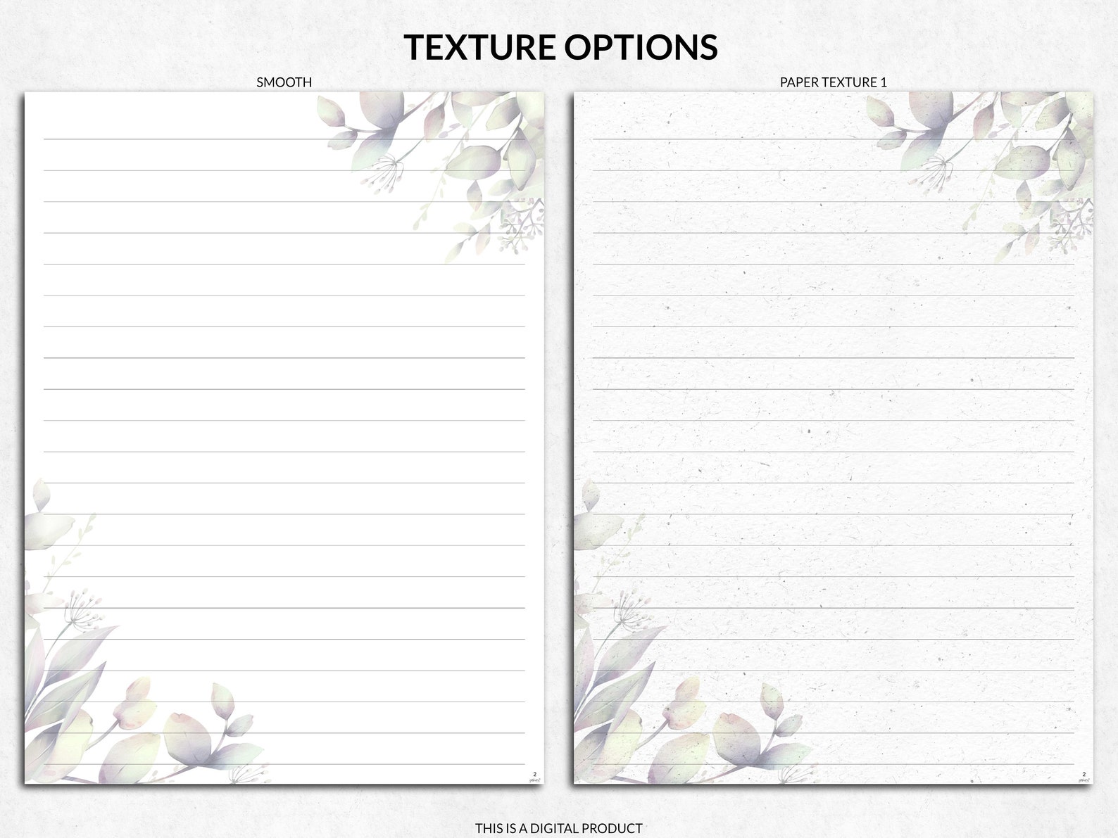 Digital Notepaper Templates, Paper Texture Digital Notebook Paper ...