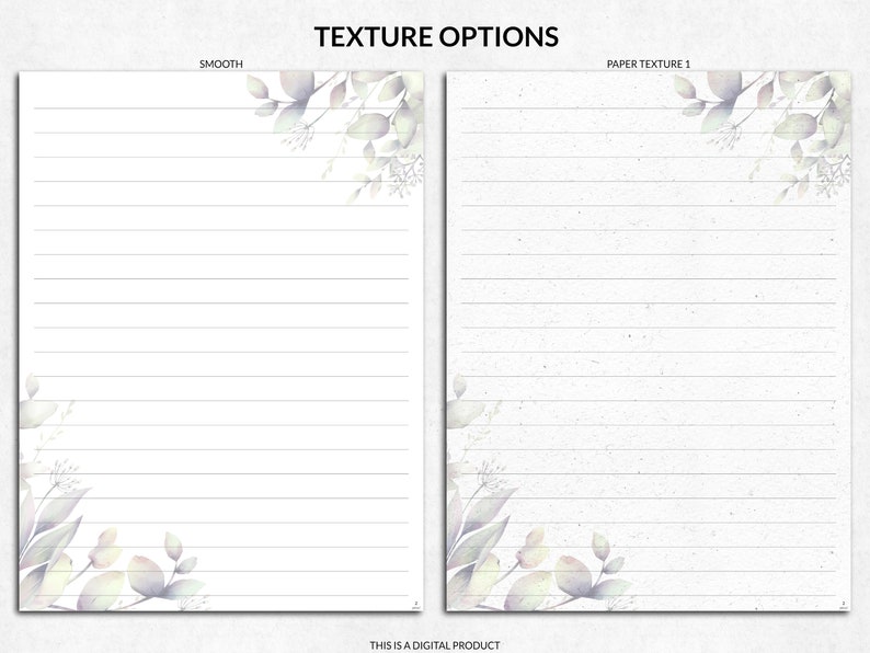 Digital Notepaper Templates, Paper Texture Digital Notebook Paper ...