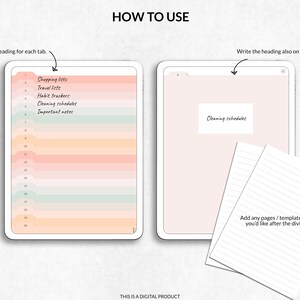 Digital Notes Organizer, Digital Index Folder for Digital Notebook ...