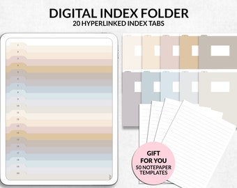 Digital Index Folder Organizer for Digital Notebook Templates and ...