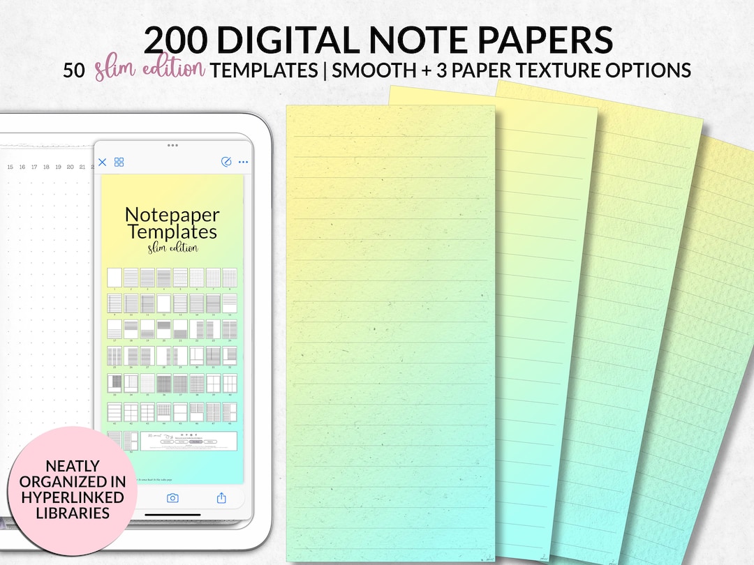 Split Screen Digital Notebook Templates, Digital Notebook Paper ...