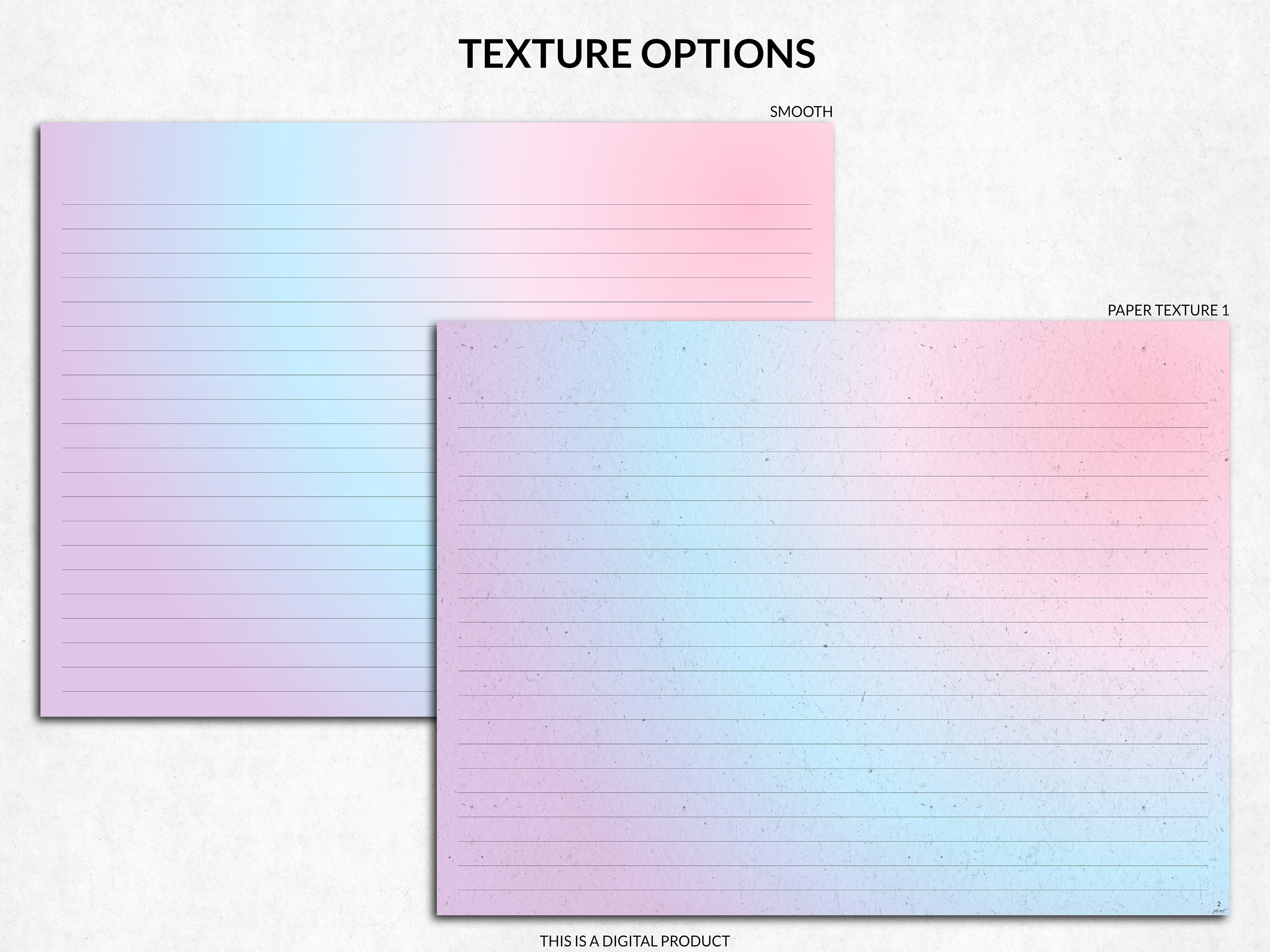 Digital Notes Paper, Landscape Digital Notebook Paper, Digital Note ...