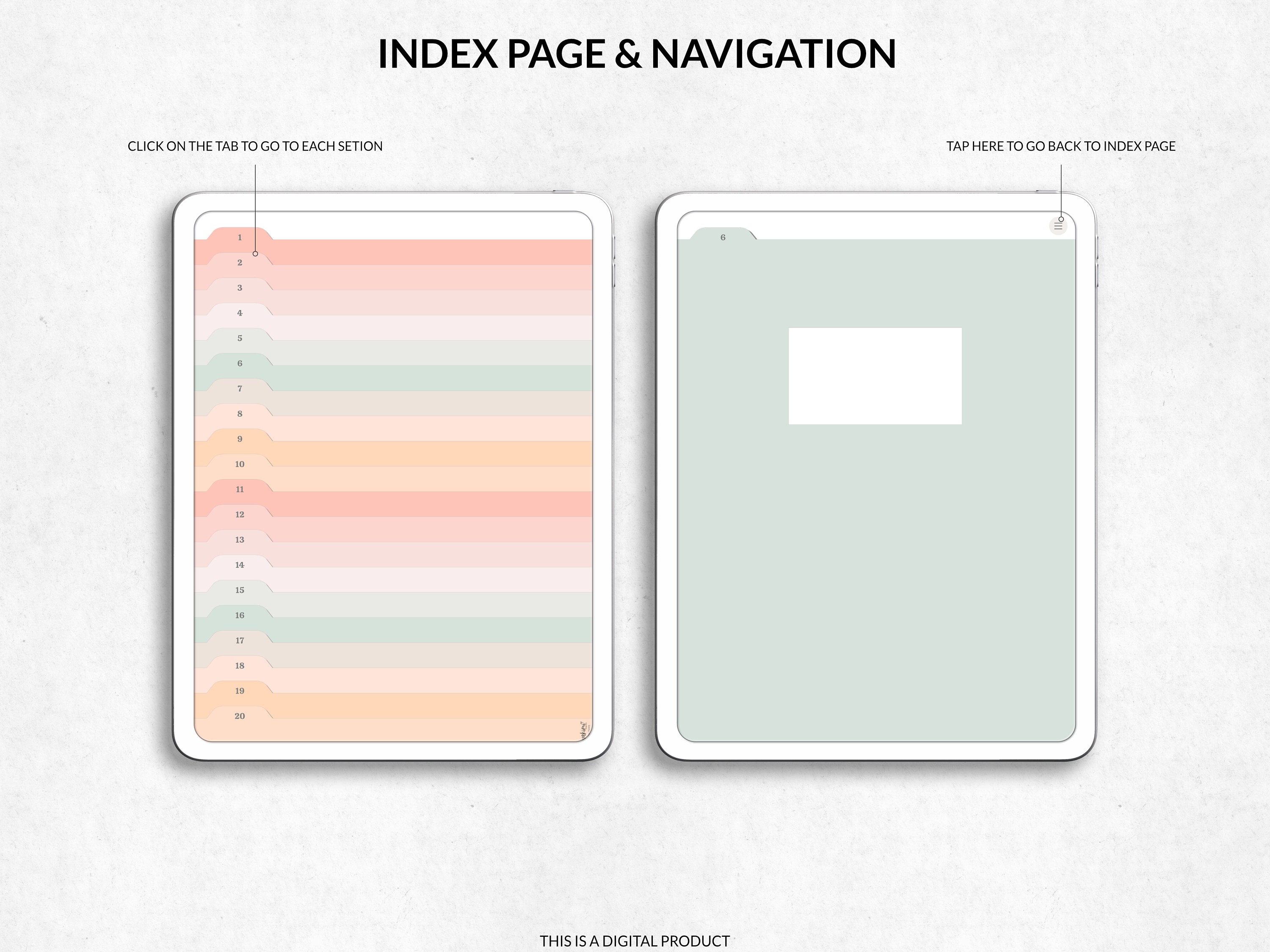 Digital Notes Organizer, Digital Index Folder for Digital Notebook ...