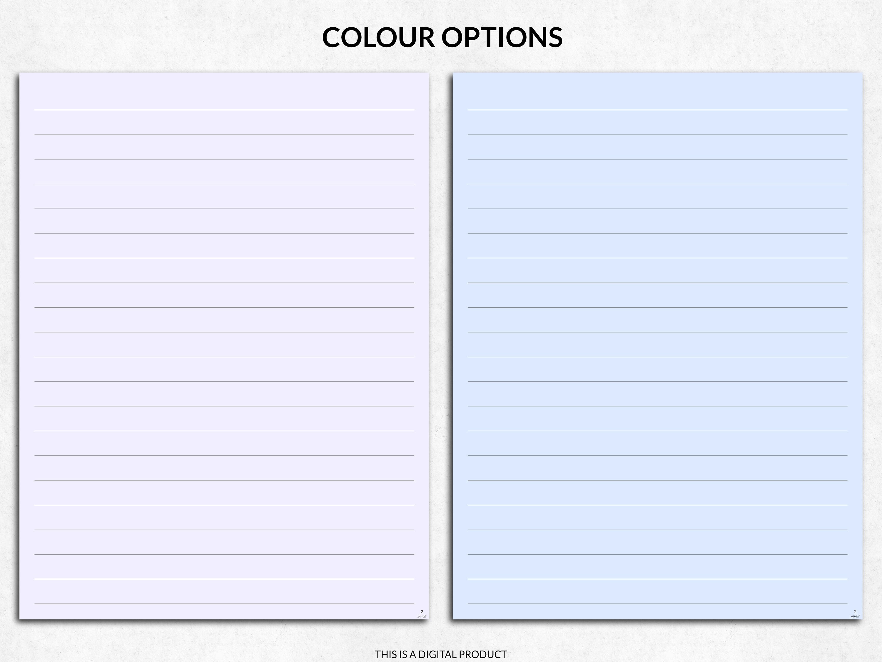Digital Notepaper Templates, Pastel Digital Notebook Paper, Digital ...