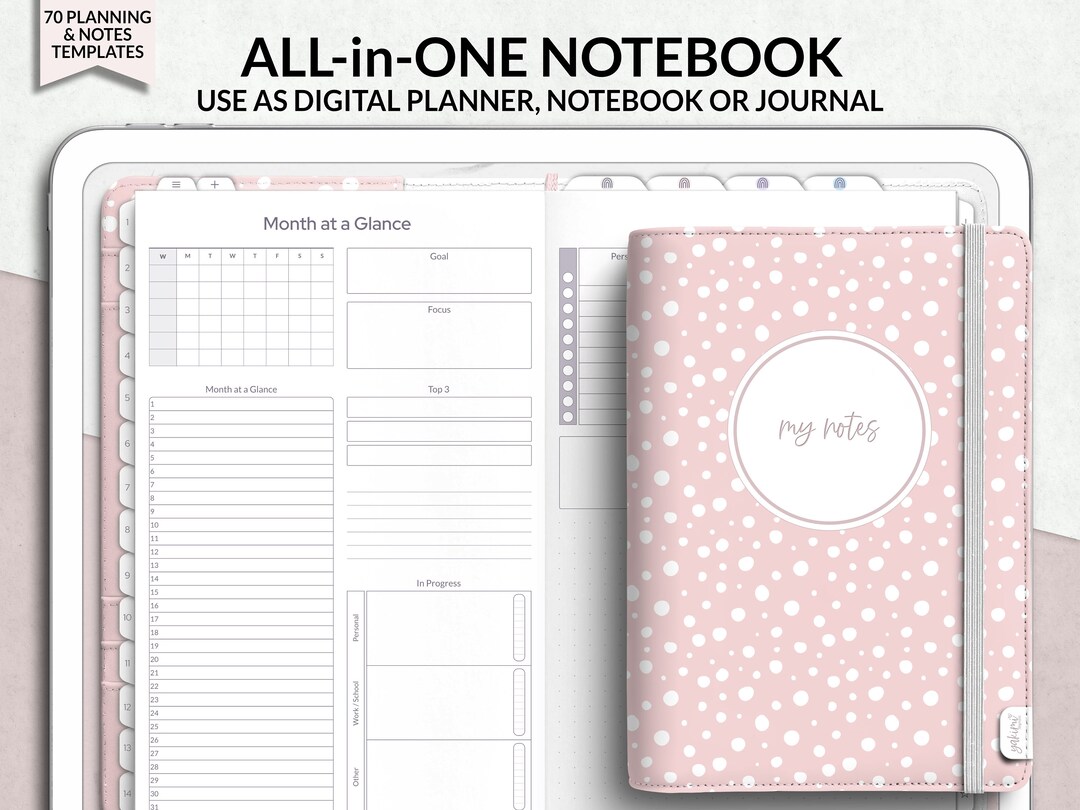 Digital Notebook, Digital Planner, All in One Digital Dot-grid Journal ...