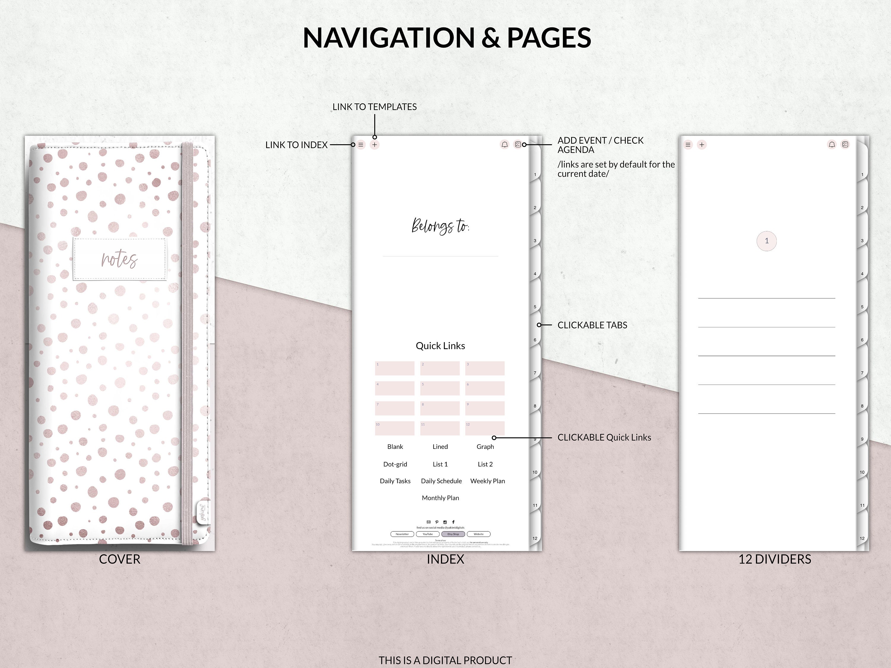 Realistic Digital Goodnotes Notebook With Tabs, Split View Digital ...