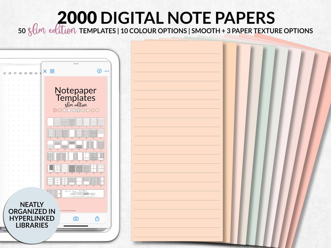 Digital Notebook Template for Split Screen on iPad Goodnotes Noteshelf ...