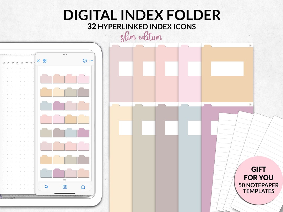 Digital Index Organizer for iPad Digital Planner Notebook Note Sticker ...
